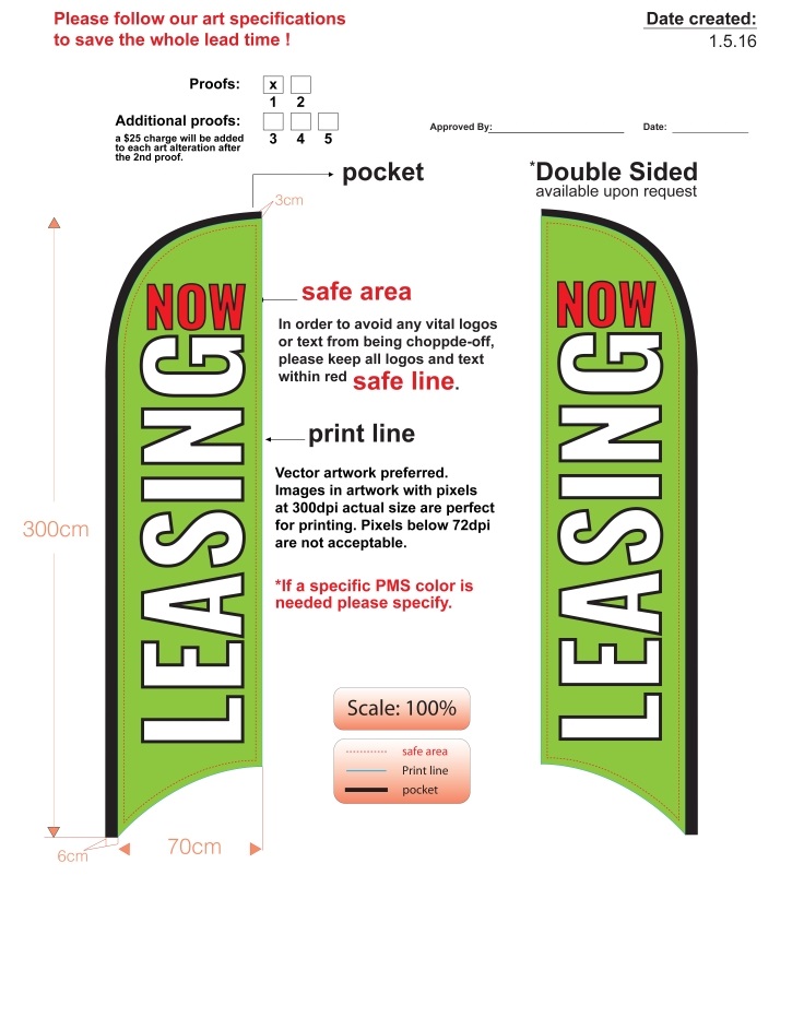 Custom Double-sided Now Leasing Feather Flag Kit With Flag, Flagpole ...